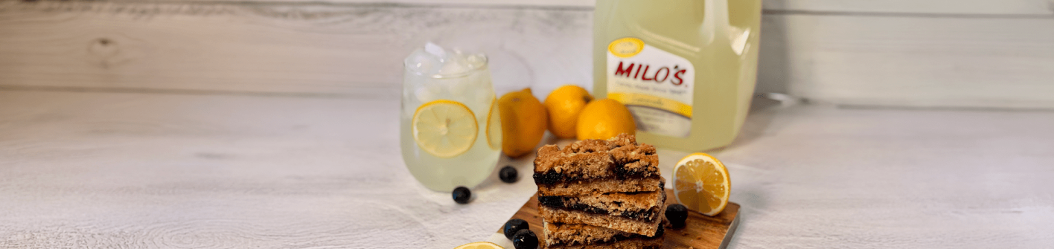 Milo's Lemonade Blueberry Crumble Bars Recipe - Milo's Tea Company, Inc.